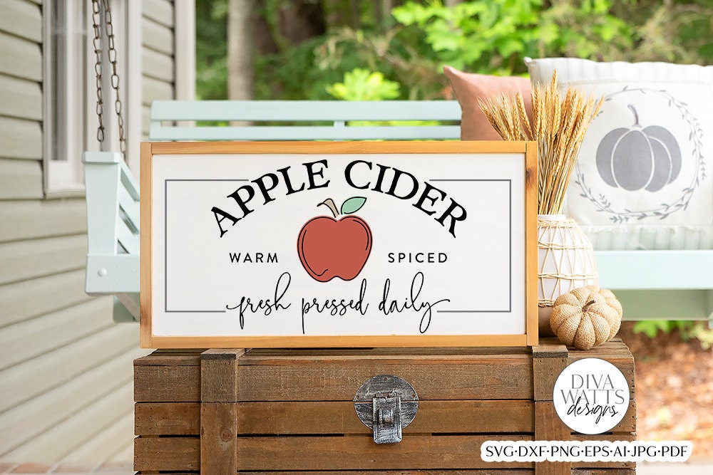 Apple Cider SVG Fall Apples Design - Etsy