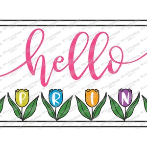 SVG Hello Spring Cutting File Tulips Tulip Flowers Flower DXF EPS Vinyl ...