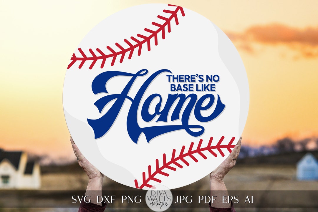 There's No Base Like Home SVG Baseball Door Hanger SVG Welcome Sports ...