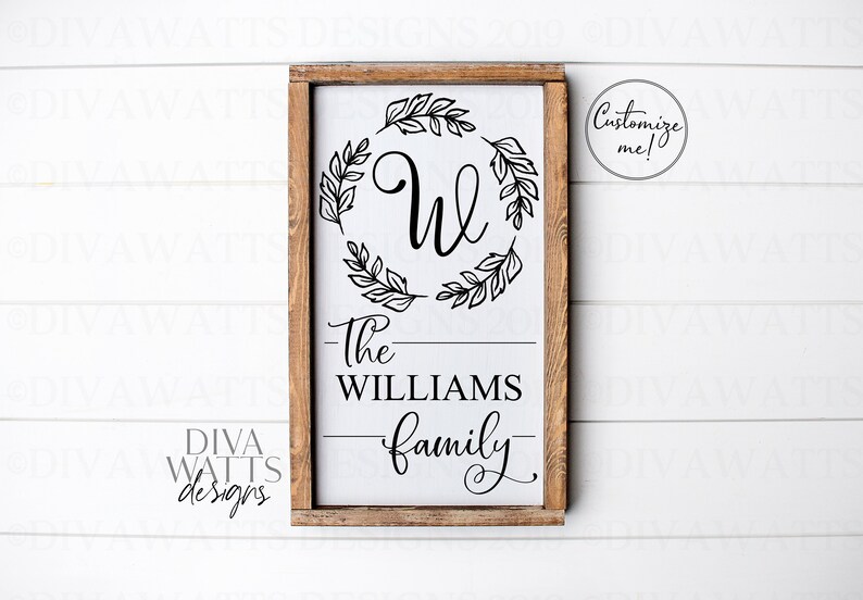 SVG Farmhouse Style Monogram Cutting File Family Last Name - Etsy