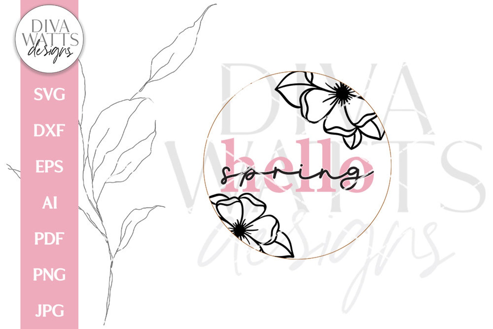 Hello Spring SVG | Floral Spring Time Design - Etsy