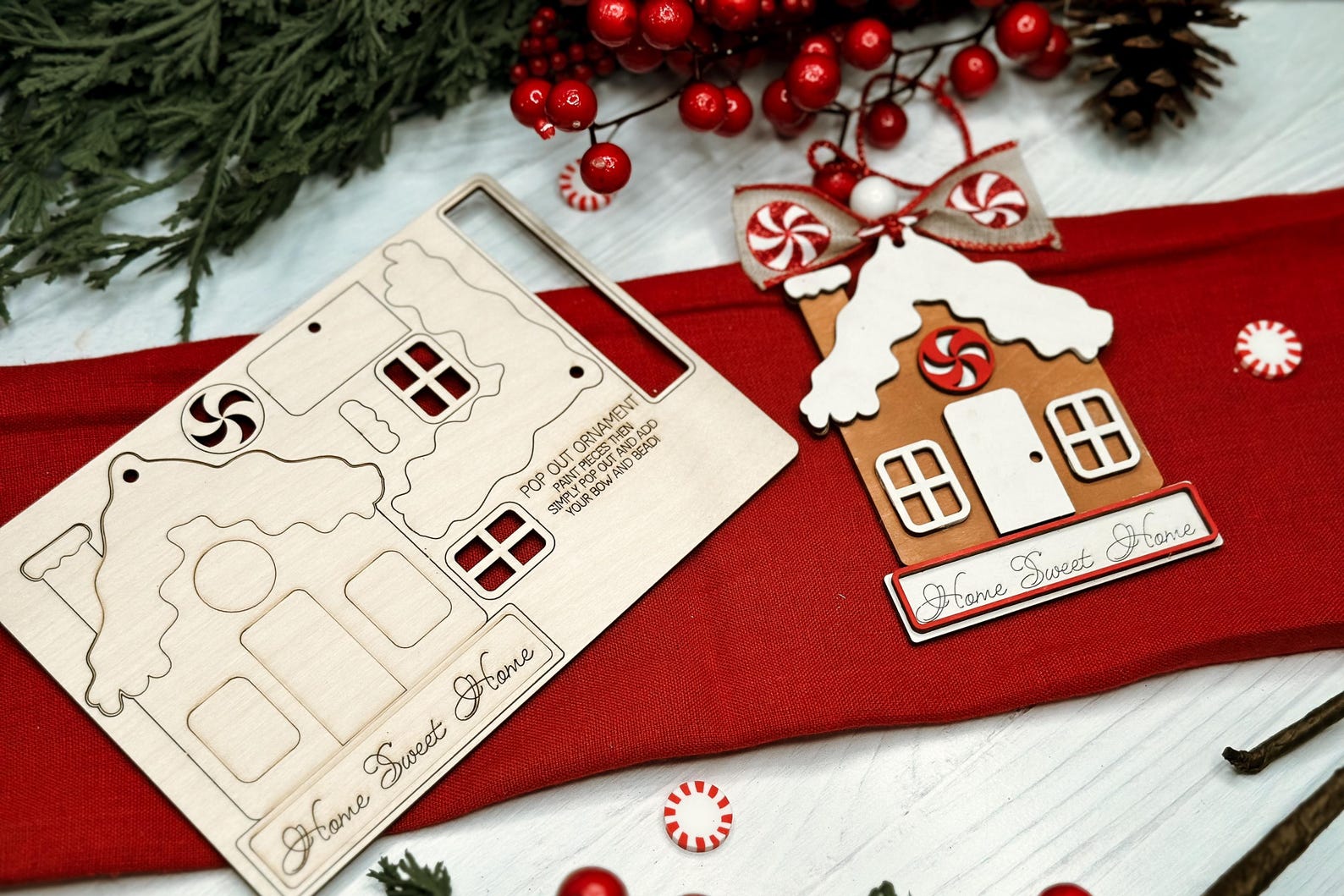 Gingerbread House Pop-out Ornament SVG Laser Cut File | Home Sweet Home ...