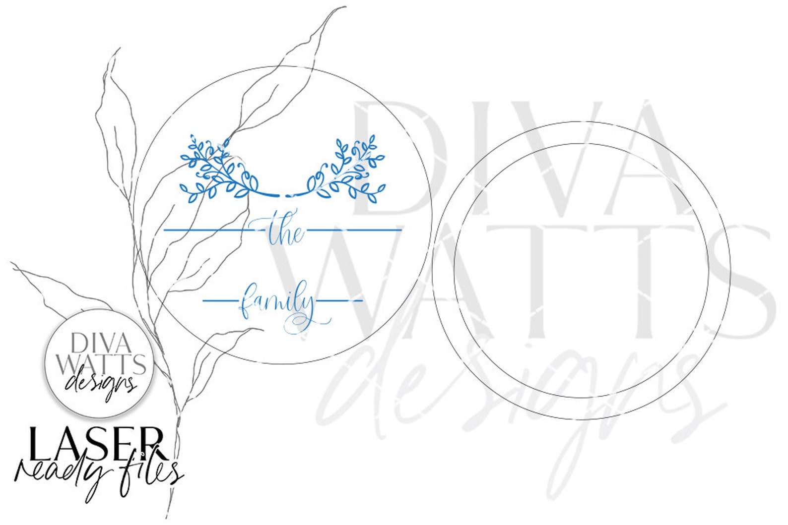 Family Monogram & Last Name Glowforge SVG | Farmhouse Laser Design - Etsy