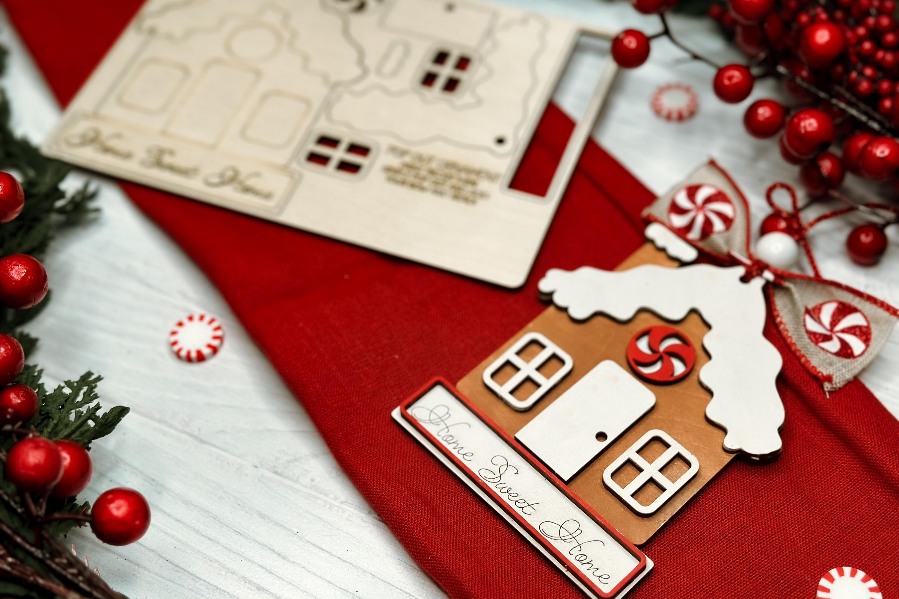 Gingerbread House Pop-out Ornament SVG Laser Cut File | Home Sweet Home ...