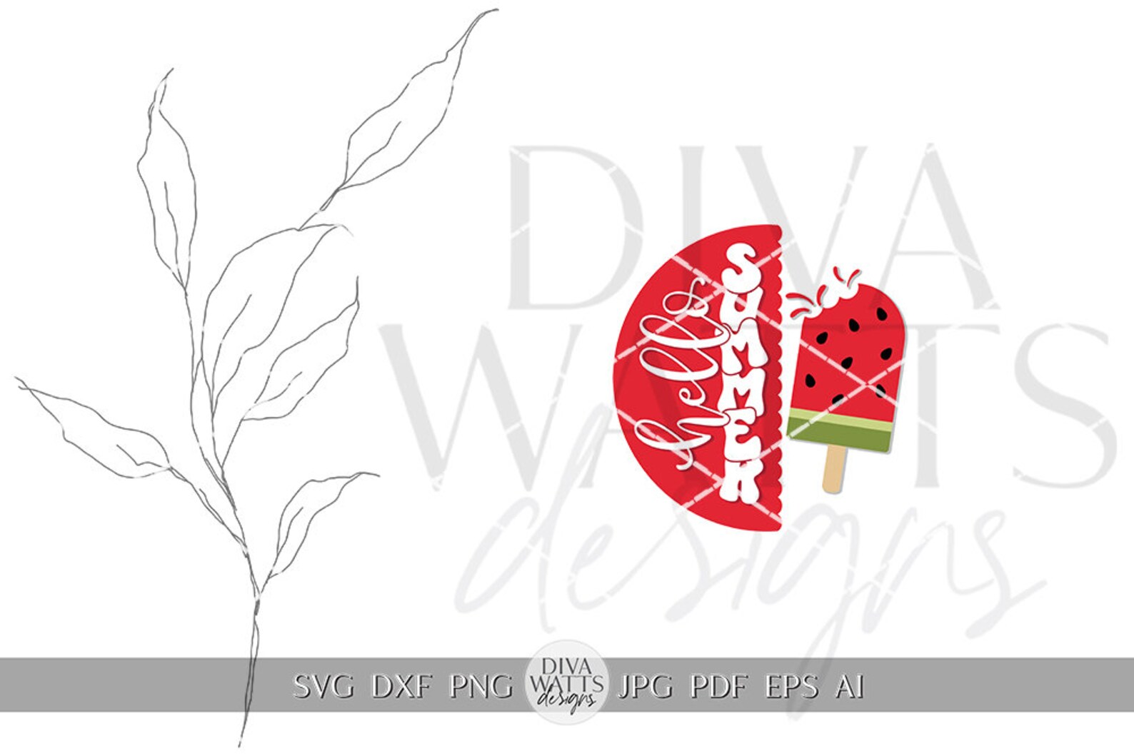 Hello Summer SVG Summer Watermelon Svg Door Hanger for Summer SVG Door ...