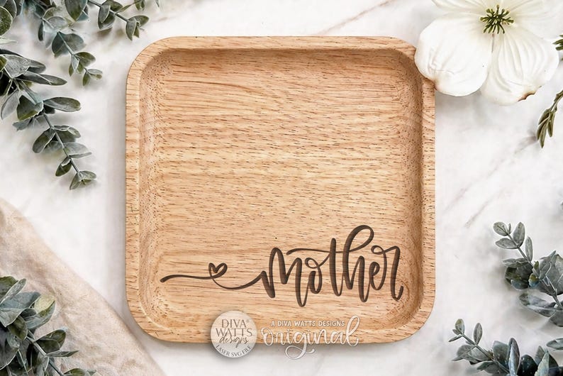 Mother Script SVG Mother Word Engraving File Hand Lettered Mother Word ...