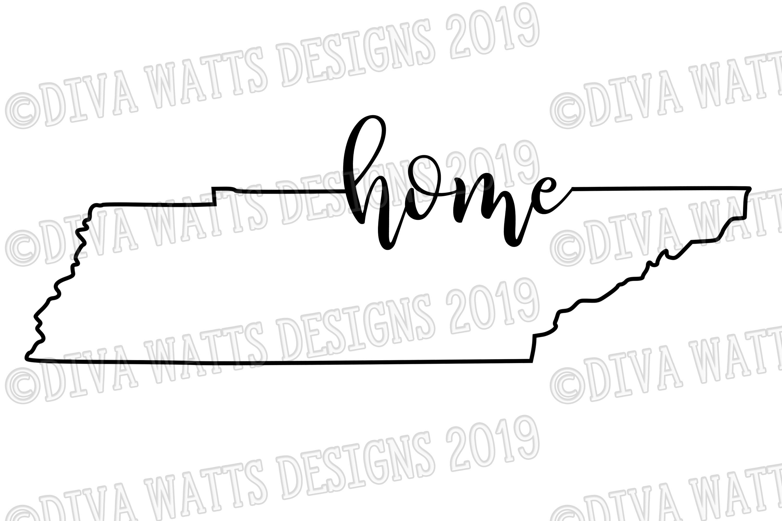 SVG Tennessee Home | Cutting File | State | DXF PNG Eps Jpg | Instant ...