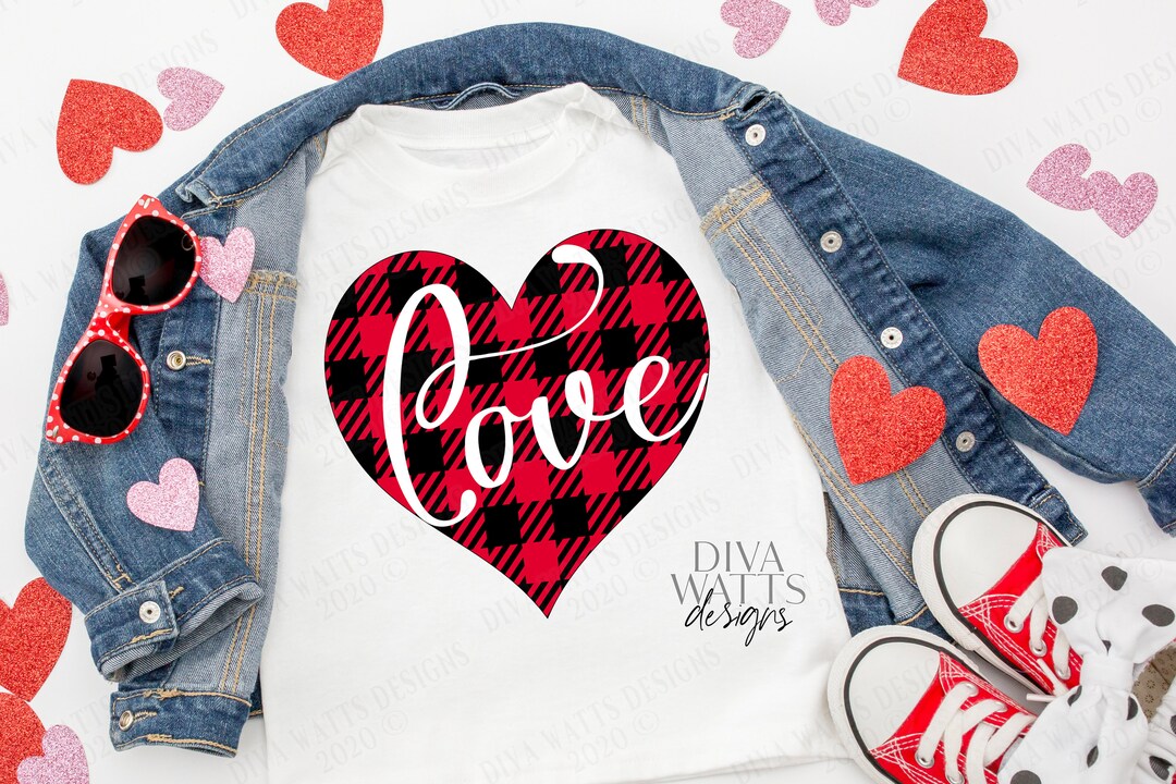 SVG Love Buffalo Check Cutting File Plaid Vinyl Stencil HTV Layered ...