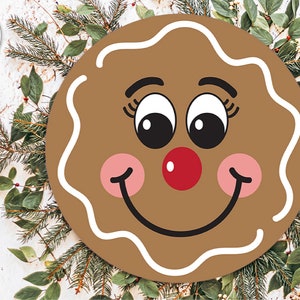 Gingerbread Faces SVG Bundle | Christmas / Winter Round Design - Etsy