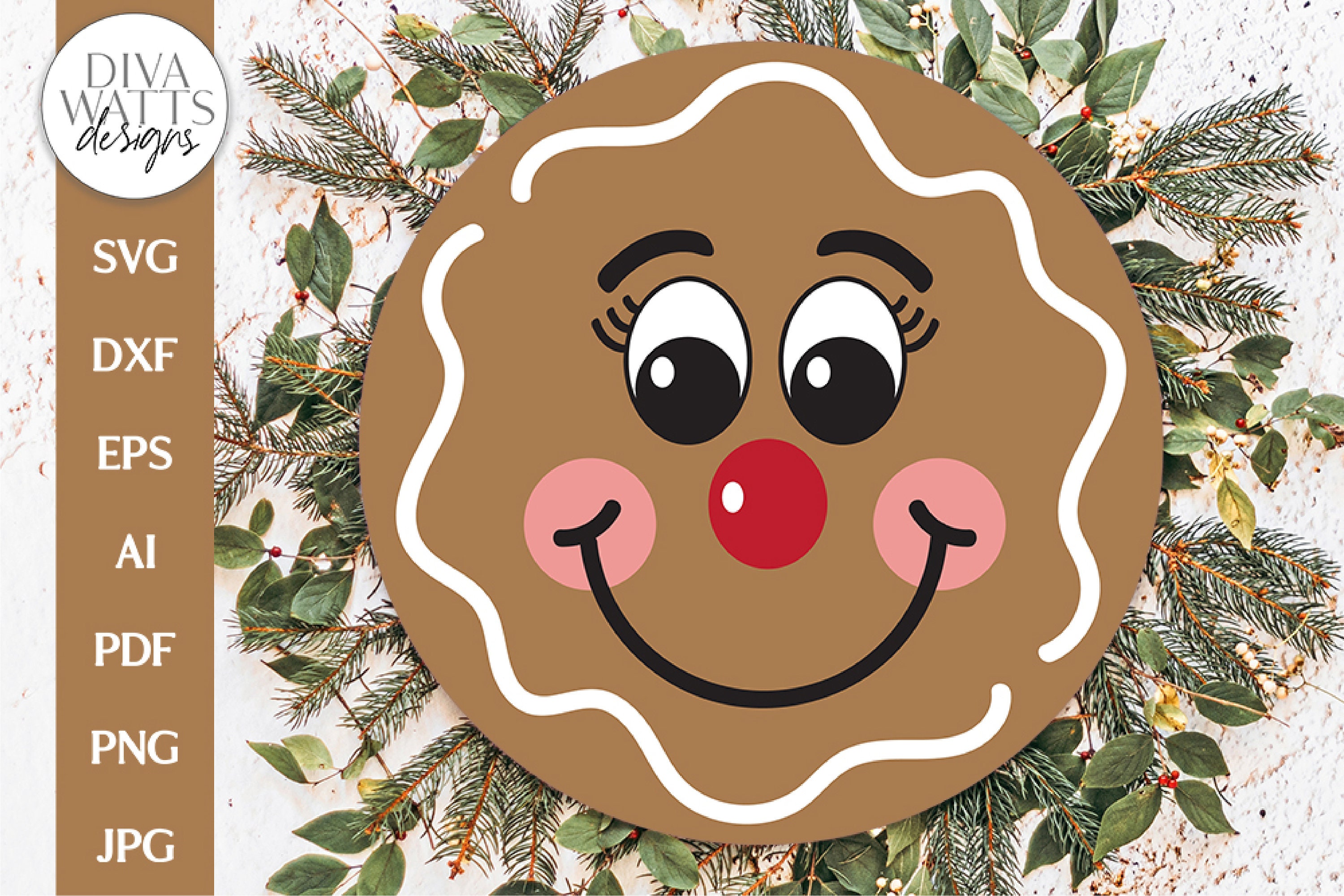 Gingerbread Faces SVG Bundle Christmas / Winter Round Design - Etsy
