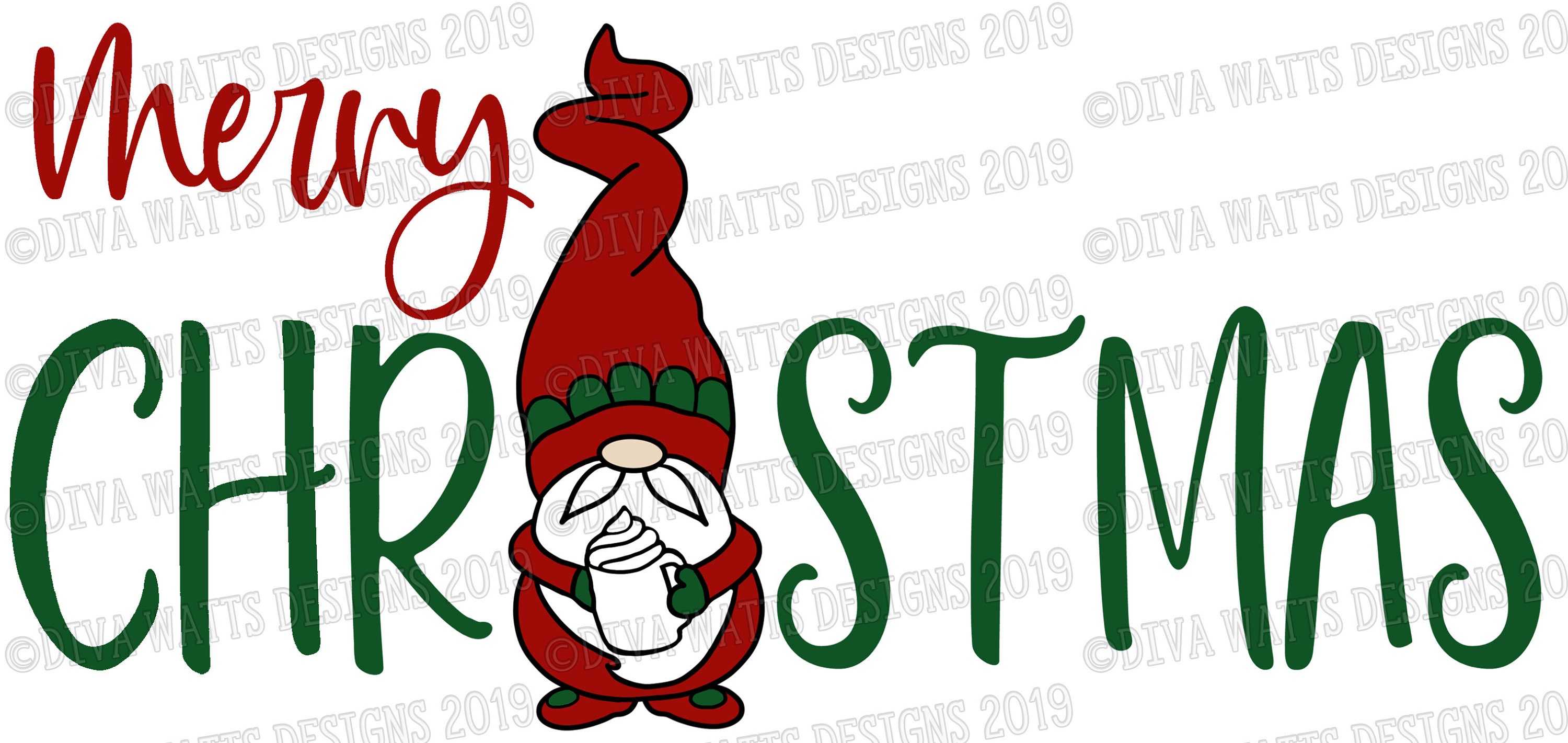 SVG Merry Christmas Gnome Cutting File Layered and Line | Etsy