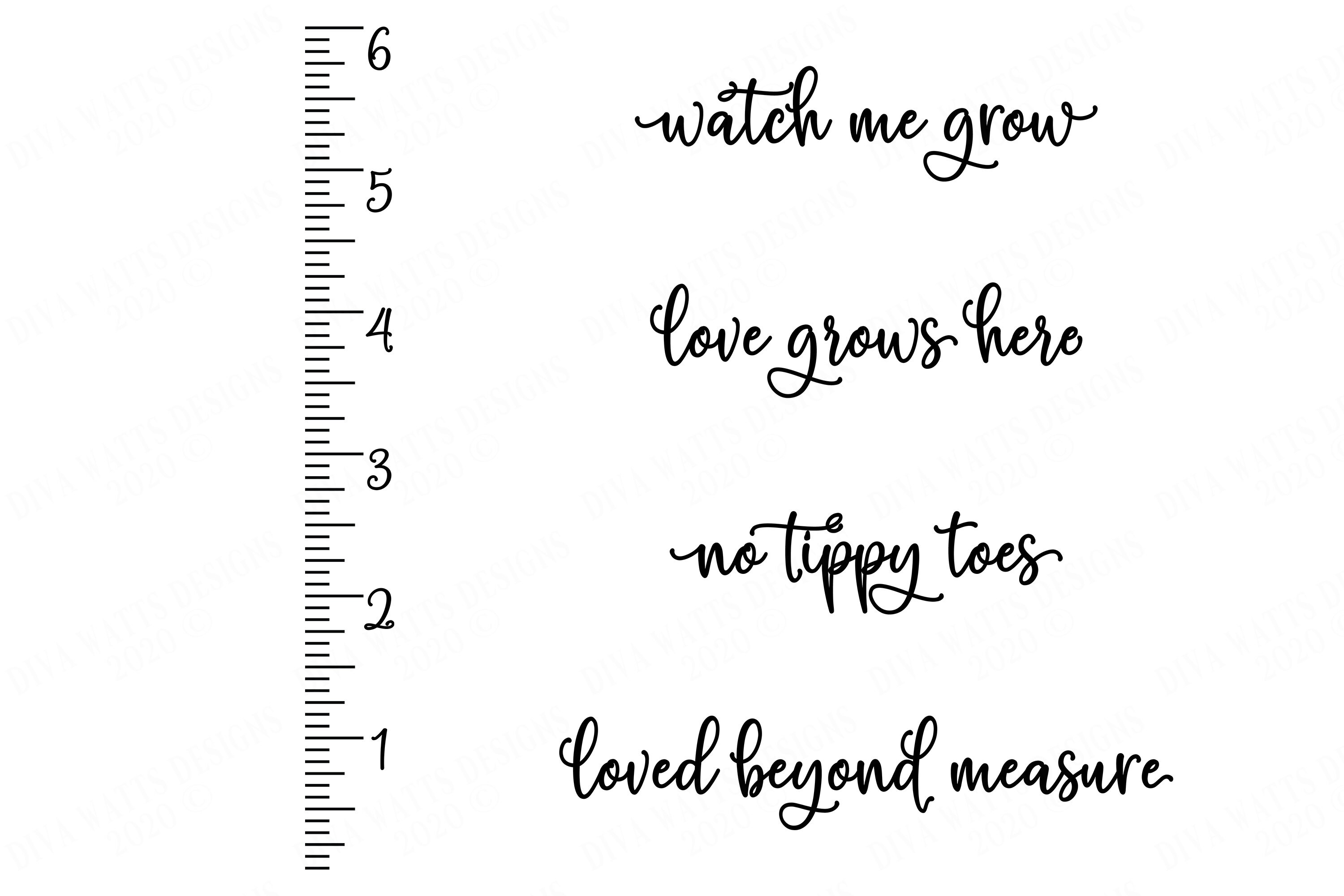 Growth Chart Ruler Cutting File | Watch Me Grow | Loved Beyond Measure ...