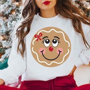 Gingerbread Girl Face SVG | Christmas / Winter Round Design - Etsy