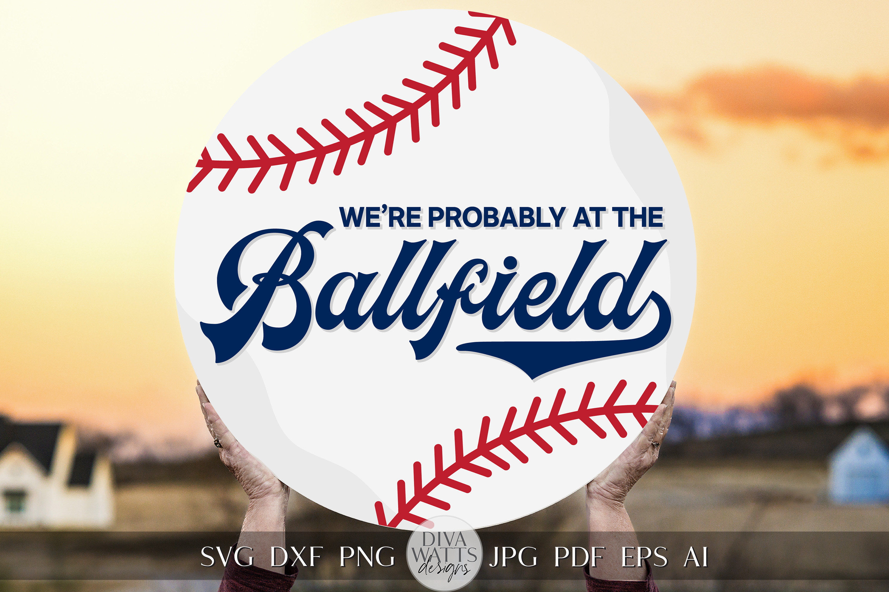 We're Probably at the Ballfield SVG Baseball Door Hanger SVG Welcome ...