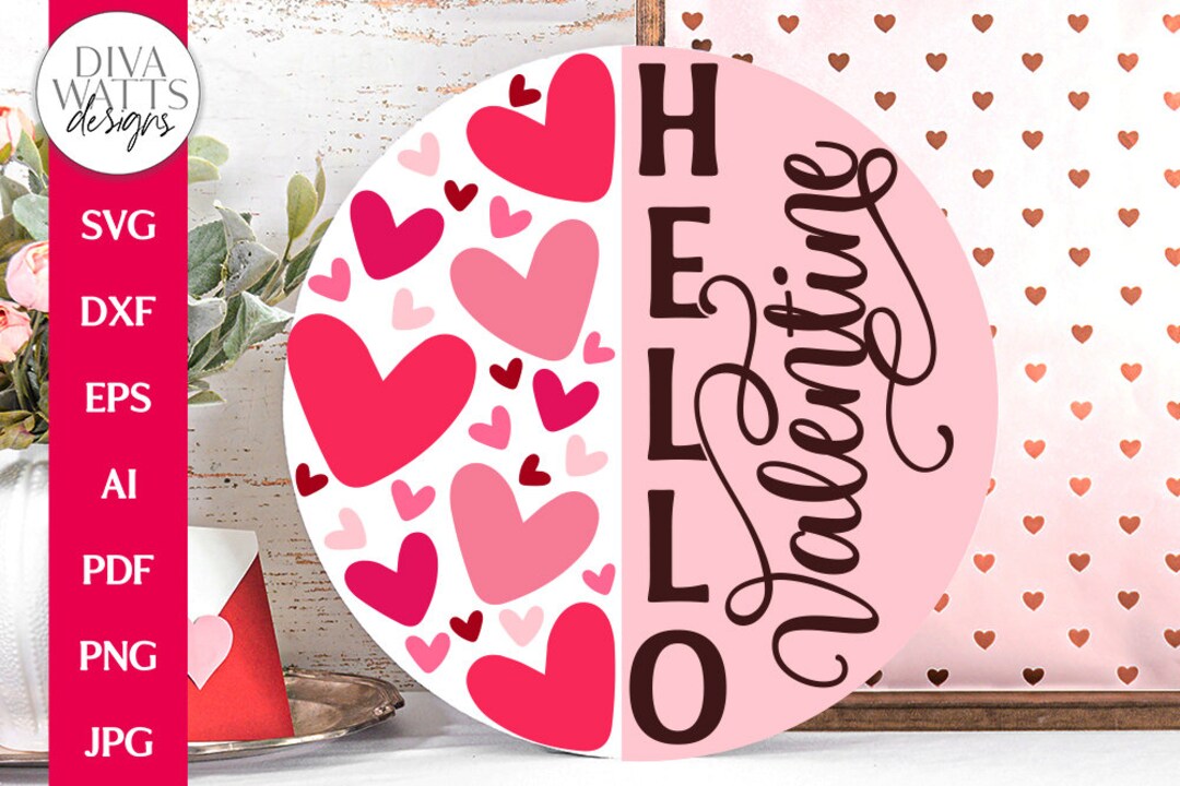 Hello Valentine SVG | Valentine's Day Design - Etsy