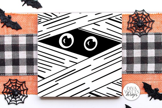 Mummy SVG Halloween Sign Design | Etsy