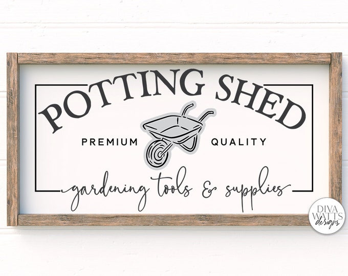Potting Shed Sign SVG - Gardening SVG - Farmhouse Style SVG - Garden ...