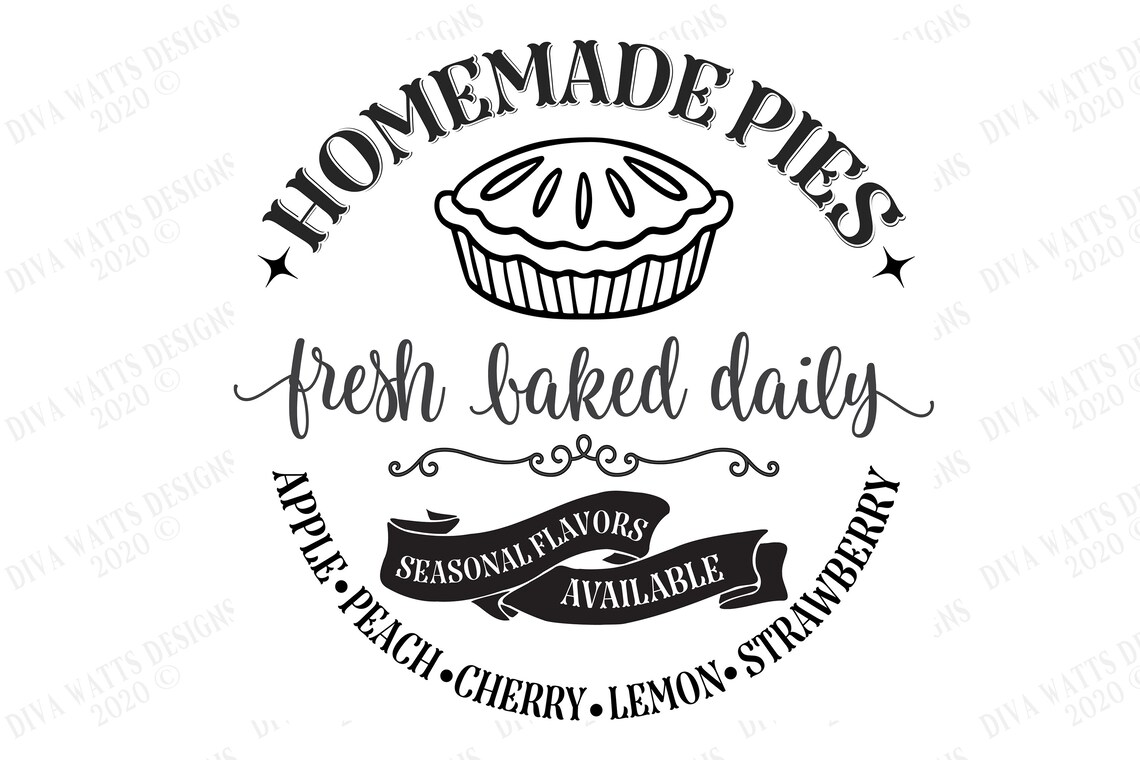 Homemade Pies Farmhouse Kitchen Sign Round Sign Cutting - Etsy