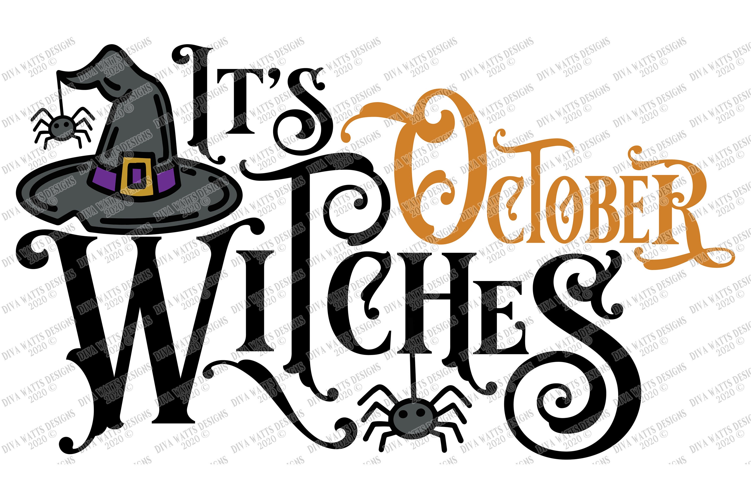 SVG It's October Witches Cutting File Halloween - Etsy