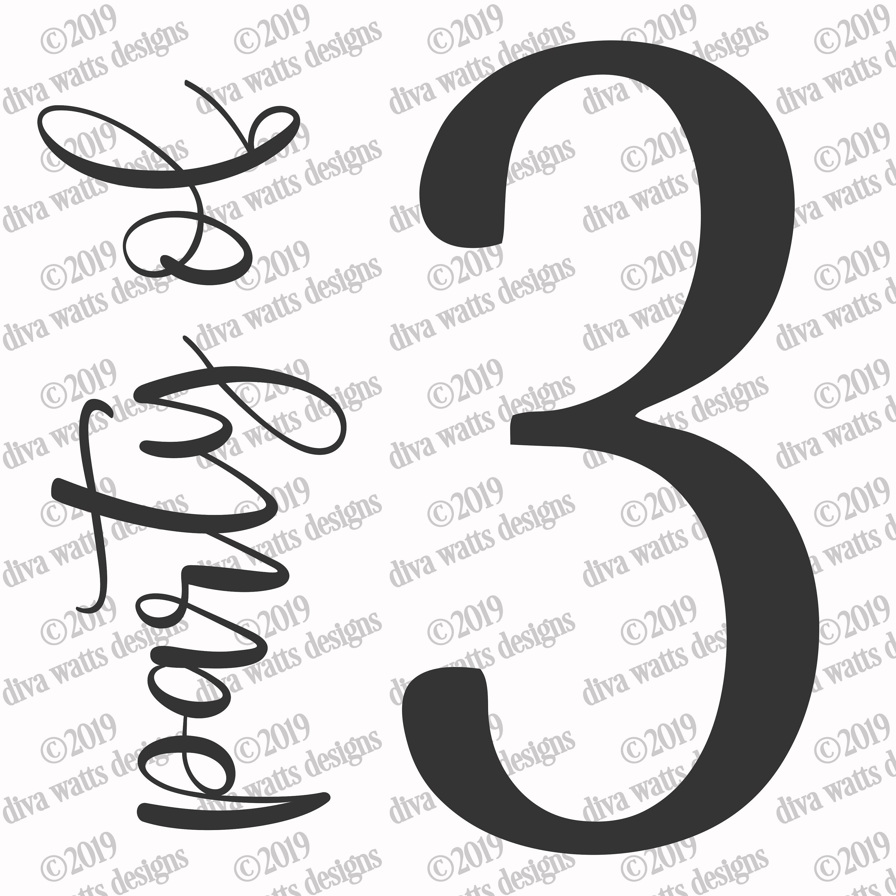 SVG Party of Number Set Cutting Files Family Sign 1 2 3 - Etsy