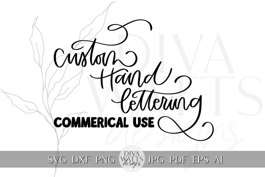 Hand Lettered Script Designs= Svg Hand Lettered Svg Custom Hand ...