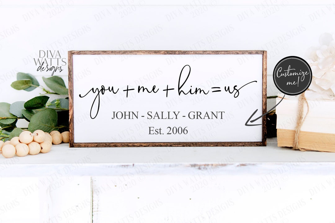 SVG | You Plus Me Plus Him Equals Us | Cutting File | = + | Customize ...