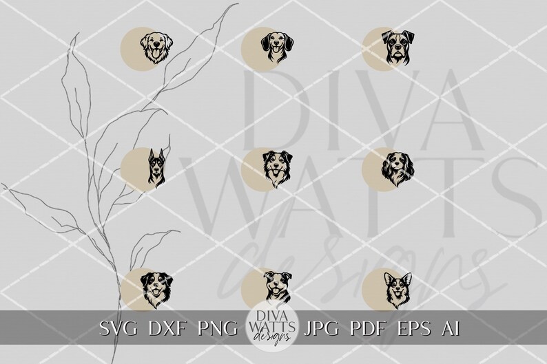 Round Door Hanger SVG Welcome Dog Sign With Breed Options, Laser Cut ...