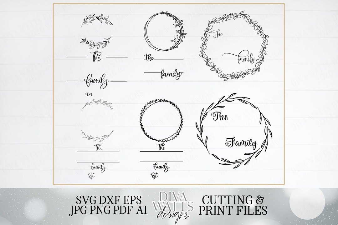Family Monogram & Last Name Bundle Includes 6 Designs You Customize SVG ...