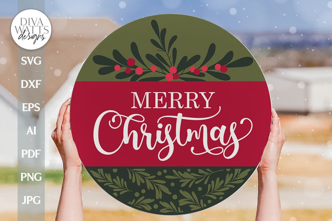 Merry Christmas Svg Door Hanger For Winter Svg Welcome Christmas Svg
