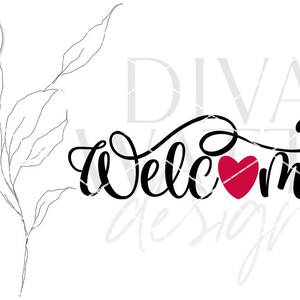 Welcome With Heart SVG | Valentine's Design - Etsy