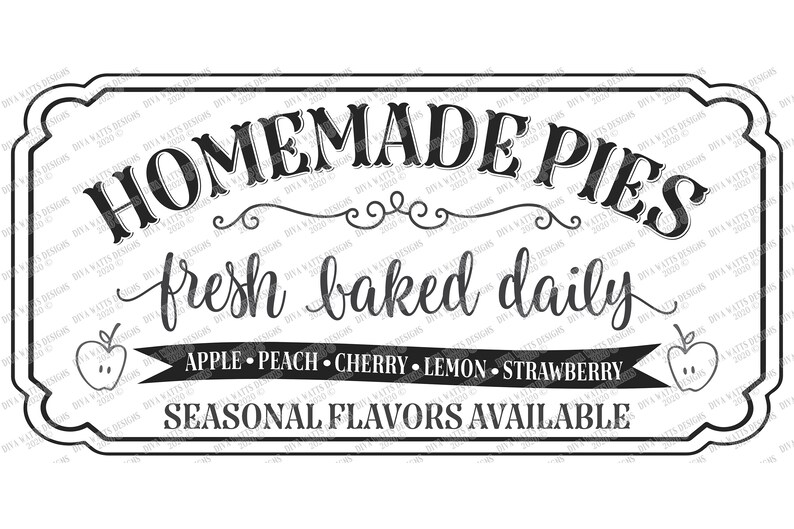 SVG Homemade Pies Cutting File Kitchen Sign Apple - Etsy