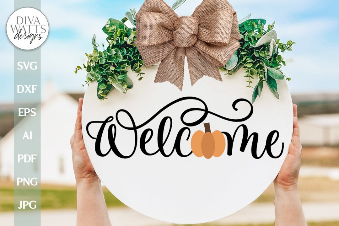 Welcome SVG for Fall Pumpkin SVG Vinyl Pumpkin SVG for Fall - Etsy