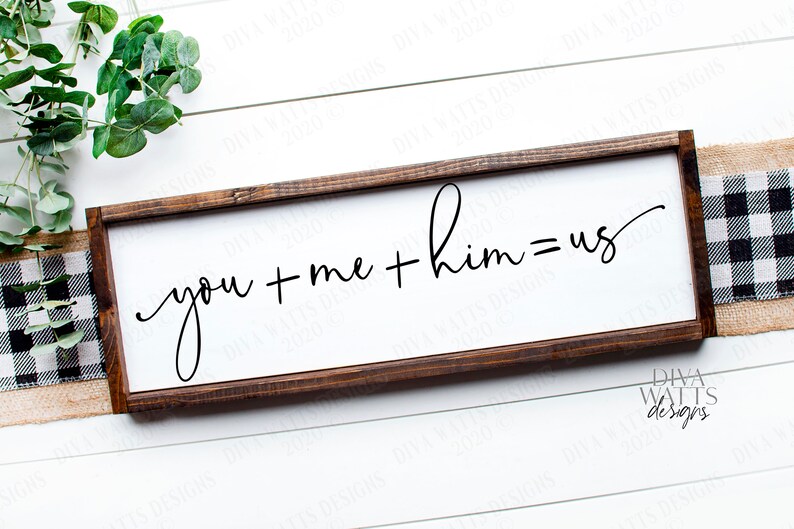 SVG You Plus Me Plus Him Equals Us Cutting File | Etsy