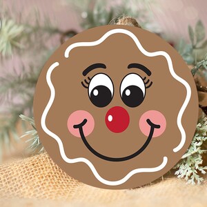 Gingerbread Face SVG | Christmas / Winter Round Design - Etsy