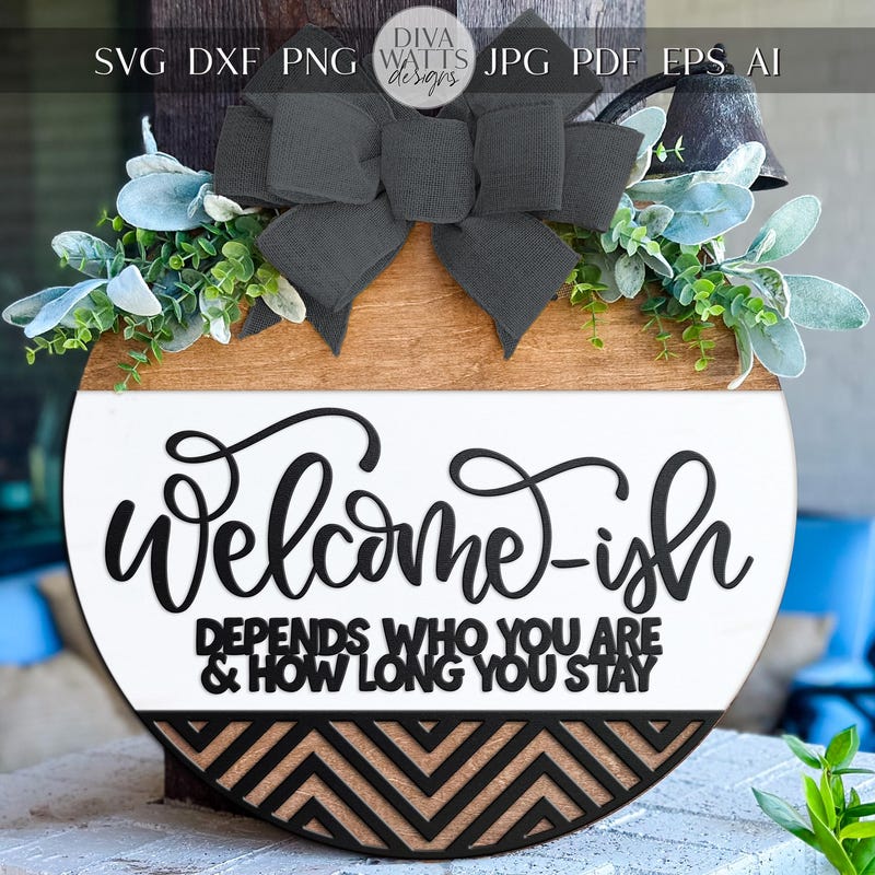 Round Wood Unfinished Door Hangers - Etsy