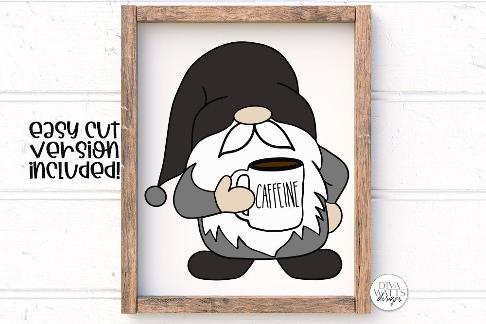 SVG Coffee Gnome 2 Cutting File Vinyl Stencil HTV DXF - Etsy