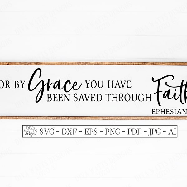 It is by Grace You Have Been Saved Clip Art - Etsy