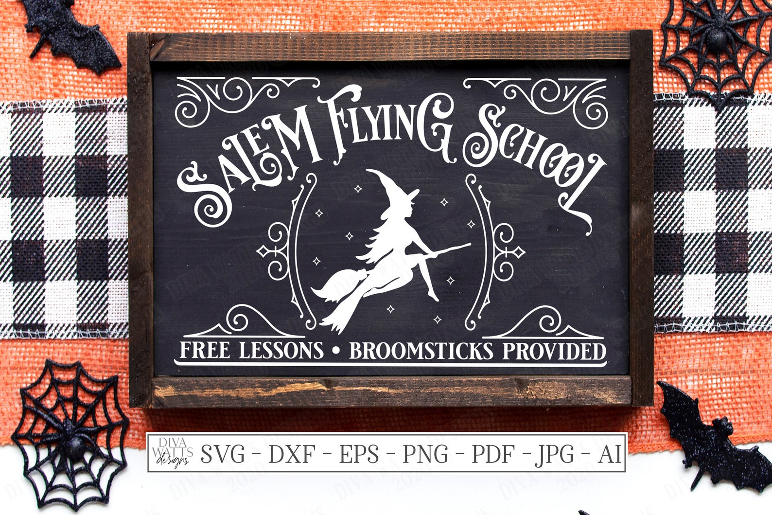 Salem Flying School SVG | Halloween Sexy Witch Sign Design | Farmhouse ...