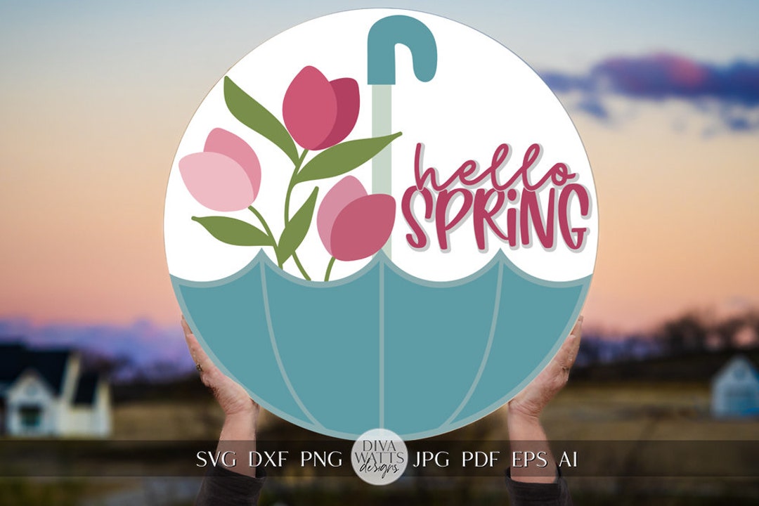 Hello Spring SVG Spring Welcome Svg Welcome Spring Svg Spring Door ...