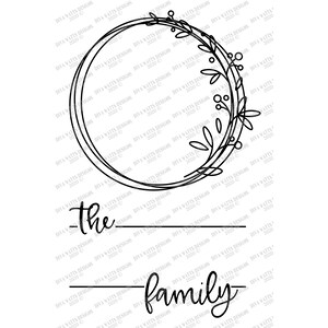 SVG Farmhouse Monogram Sign Cutting File Floral Wreath Family Name ...