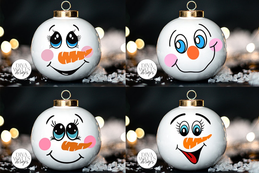 Snowman Face SVG Bundle | Christmas / Winter Designs - Etsy
