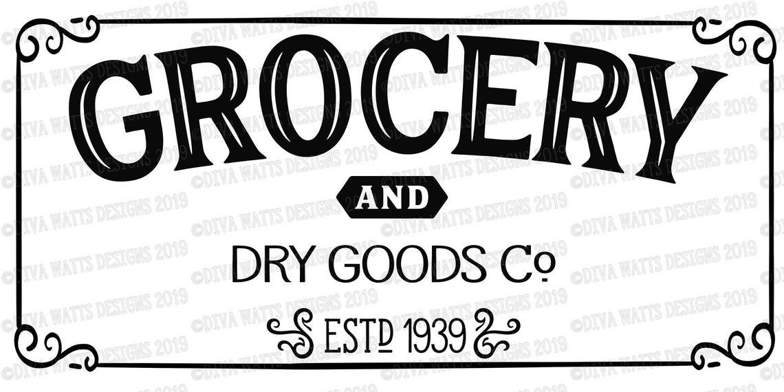 SVG Grocery and Dry Goods Co. Cutting File Farmhouse | Etsy