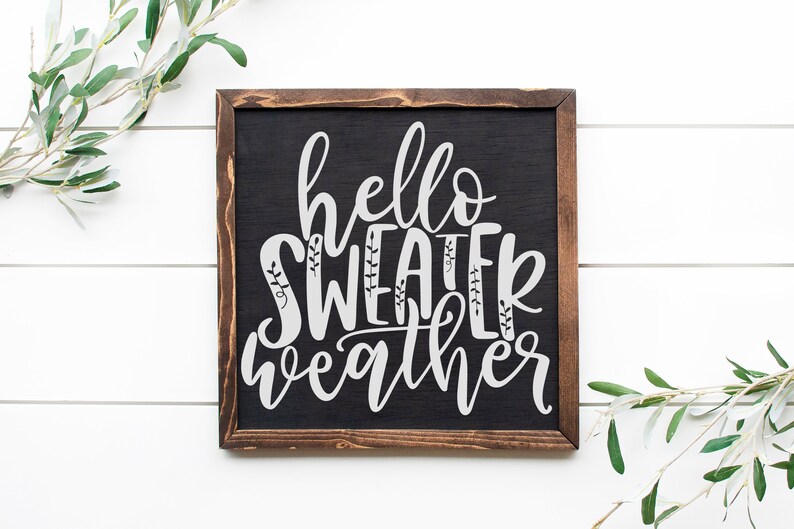 Hello Sweater Weather Autumn Fall Winter Cutting File and - Etsy