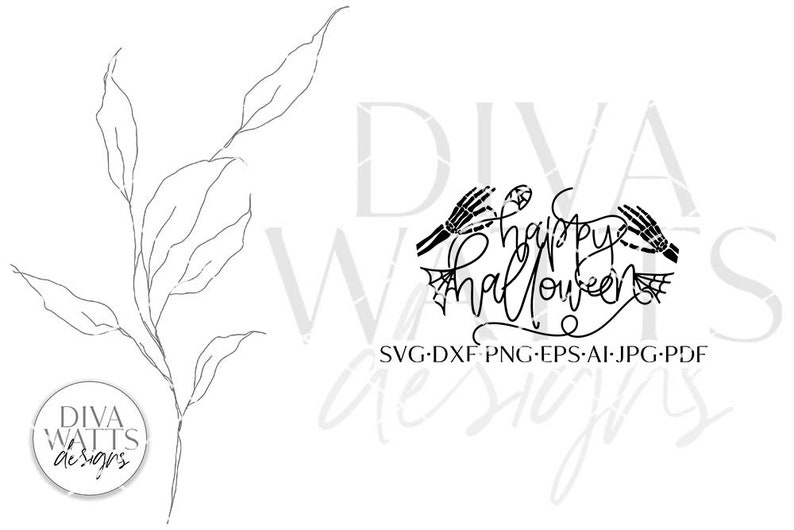 Happy Halloween Skeleton Hands SVG Door Hanger Design - Etsy