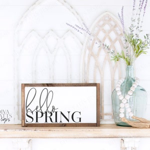 SVG | Hello Spring | Cutting File | Farmhouse Handwriting Script Sign ...