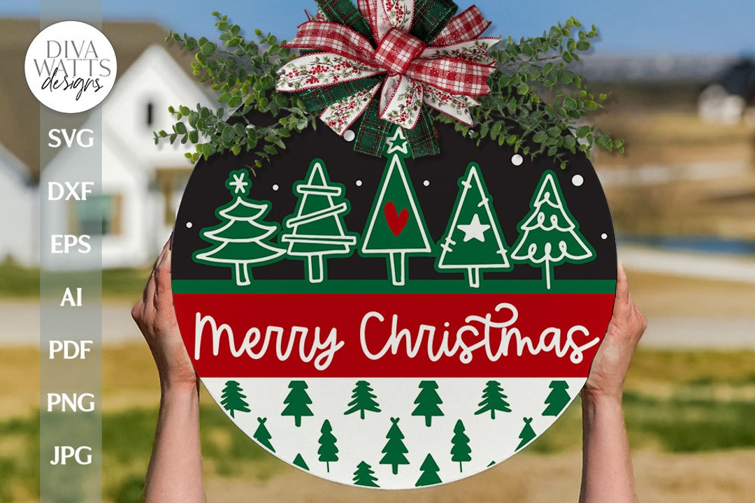 Merry Christmas Svg Door Hanger For Christmas Svg Welcome Svg Christmas