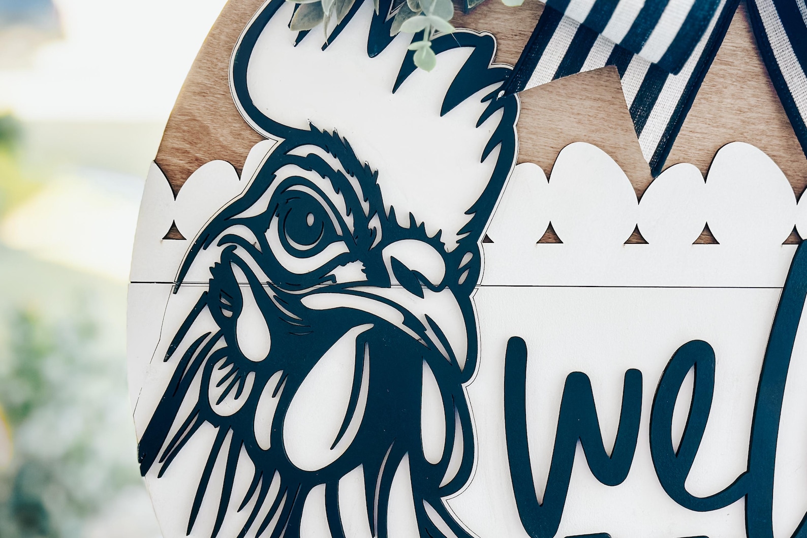Welcome to the Fuster Cluck Door Hanger SVG, Rooster Laser Cut File ...