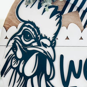 Welcome to the Fuster Cluck Door Hanger SVG, Rooster Laser Cut File ...