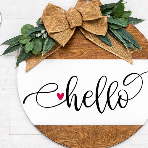 Svg Png Hello Spring Door Hanger Svg Hello Spring With Etsy