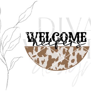 Welcome Heifers SVG | Western Cowhide Door Hanger Design - Etsy